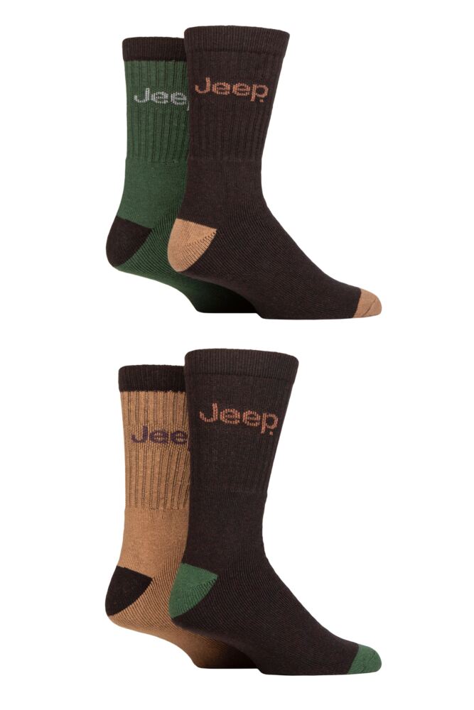 Mens 4 Pair Jeep Plain Regenerated Cotton Boot Socks – jeepsocks